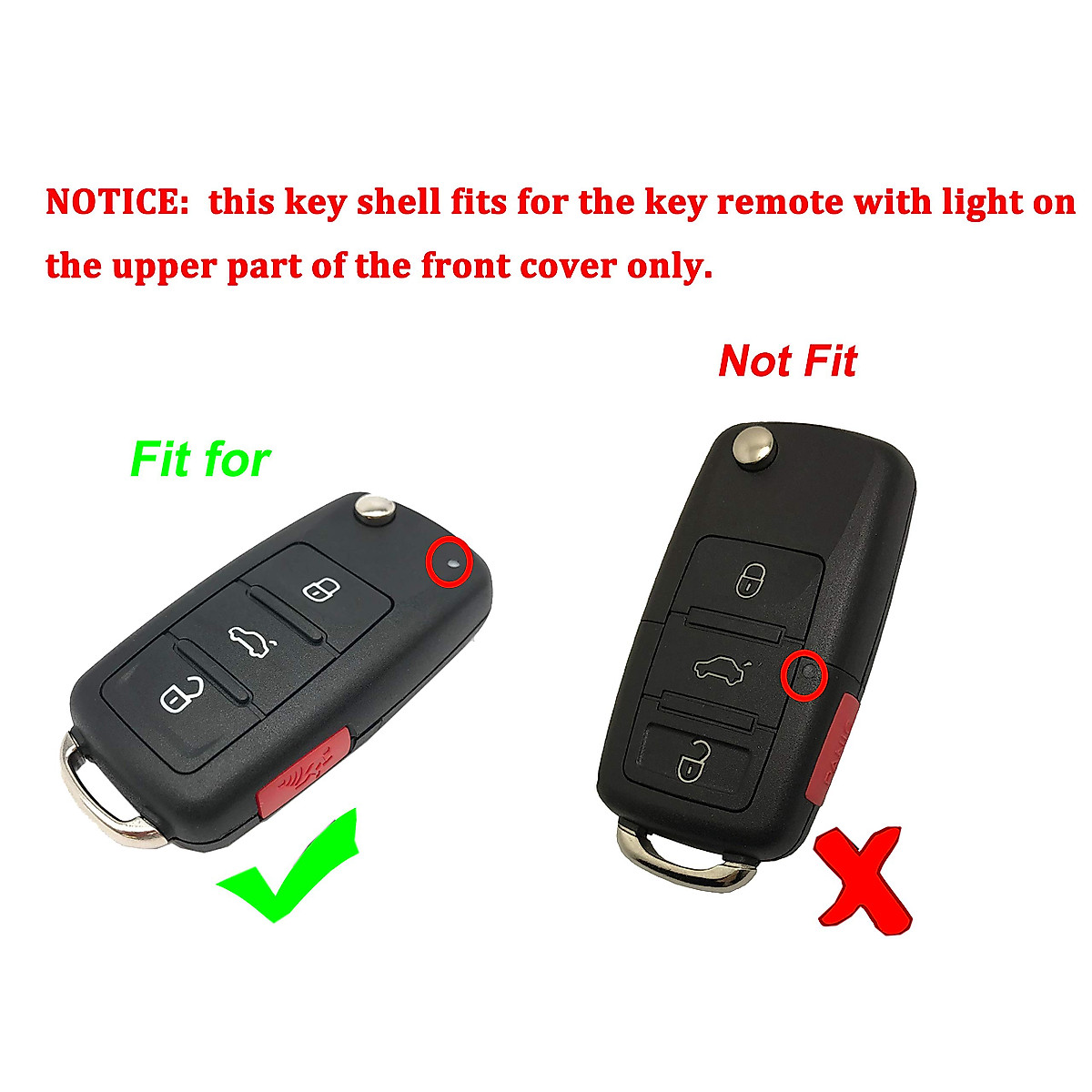Flip Folding Car Key Fob Case Shell Fit for VW Volkswagen GTI Jetta Eos Golf Replacement Keyless Entry Remote Control Key Fob Cover Housing (1)