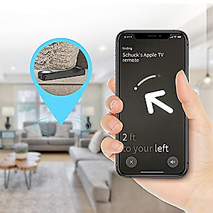 AhaStyle Protective Case for Apple TV Remote with AirTag Holder, Anti Slip Silicone Cover Compatible with 2017 Apple TV 4K [1st Generation] and 2016 Apple TV HD (Black)