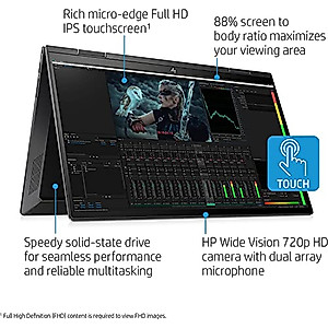 HP Envy x360 2-in-1 Convertible Business Laptop, 15.6” FHD Touchscreen, AMD Ryzen 7 5700U, Windows 11 Pro, 16GB RAM, 512GB SSD, Backlit Keyboard, Fingerprint Reader, Long Battery Life, Tech Deal USB