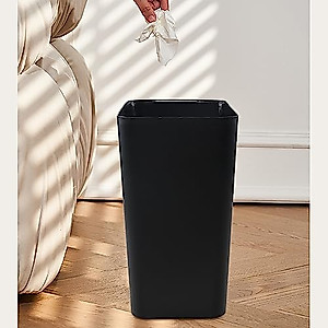 HOMMP 3-Pack Black 4.5 Gallon Office Wastebasket, Deskside Plastic Garbage Container Bin