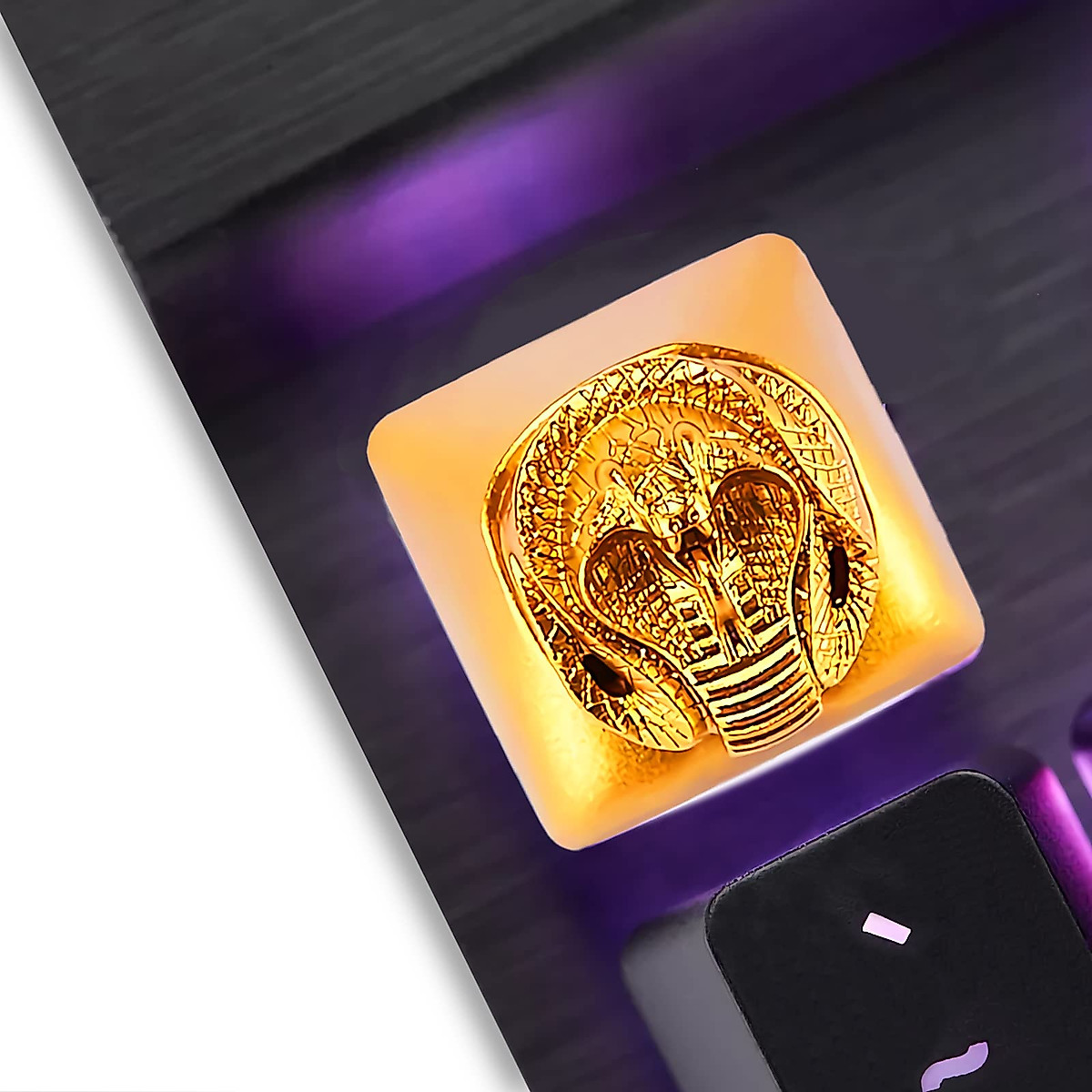Keyboard Keycaps, STOGA Cute Keycaps for 61/87/104 Mechanical Gaming Keyboard Keycaps, Metal Custom Keycaps Gift for Home/Girl/Boy to DIY Gaming Keyboard- Keycaps&Gift Box(Golden Snake)