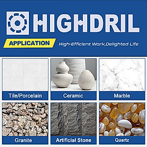 Dry Diamond Tile Drill Bit with Hex Shank,HIGHDRIL Diameter 2pcs 3/8"(10mm) for Porcelain Ceramic Granite Marble Hard Materials Electric Drill Diamond Core Bit