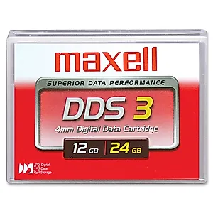 Maxell 1/8" DDS-3 Cartridge, 125m, 12GB Native/24GB Compressed Capacity