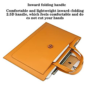 MCUIATN Laptop Tote Bag 15.6 Inch Business Vintage Waterproof Leather Computer Bags Office Work Bag Briefcase (brown)