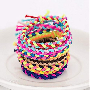 Elastic Hair Ties 100Pcs Hair Braided Scrunchies Stretch Bands No Crease Rope Ponytail Holder Hair Accessories for Girls Women(Multicolor)