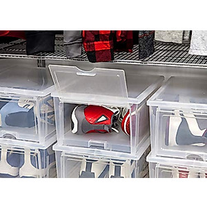 IRIS USA, Inc. IRIS Easy Access Men's Shoe Box, 4 Pack, Wide, Clear