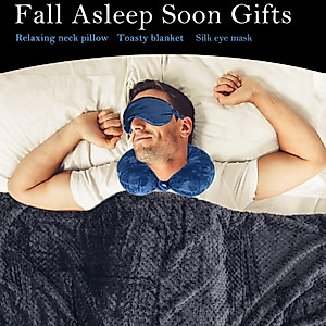 Get Well Gifts For Men,Care Package For Men With Cozy Blanket|Memory Foam Pillow|Stress Ball|Socks|Eye Mask|Thinking Of You Greeting Card|Little Plant,Get Well Soon Gift Basket for Dad|Husband|Brother