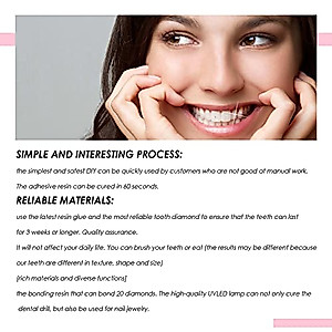 YIPINER Professional DIY Tooth Gem Kit with Curing Light and Glue, Crystals Jewelry kit, Teeth Gems Kit with Glue and Crystals, Great Tooth Jewelry Gems Kit for DIY Use