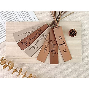 Personalized Engraved Leather Bookmark, Birth Flower Bookmark, Reader Gift, Name Bookmark, Birthday Gift for Her, Valentines/Anniversary Gift for Him/Couple.