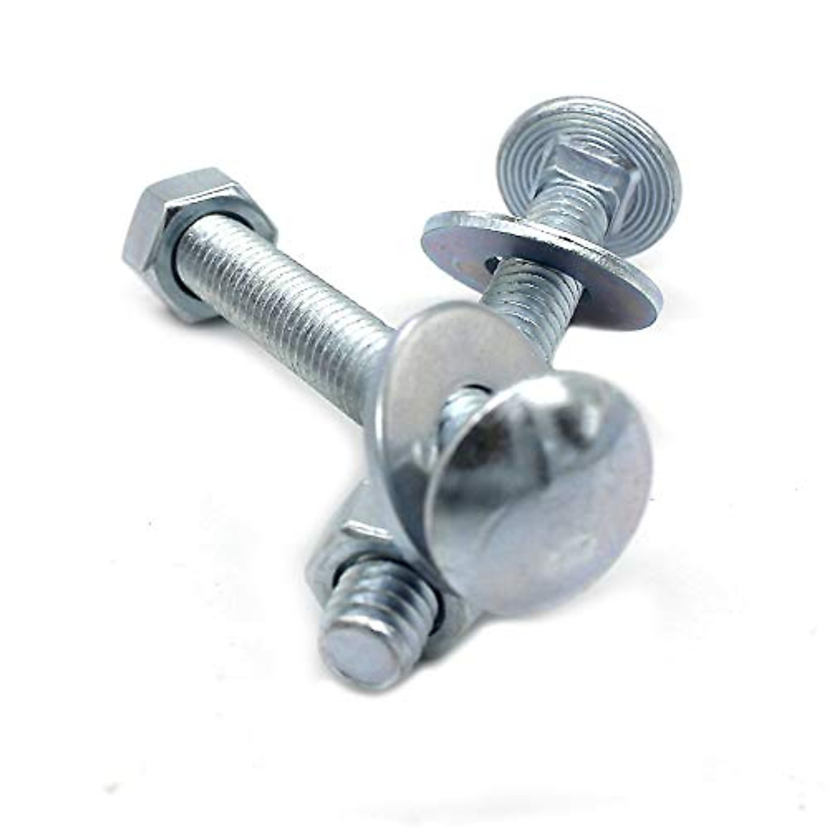 (4 pc) 3/8-16 x 6 Long Square-Neck Carriage Bolts Set w/Nuts & Washers,Zinc-Plated,Carbon Steel Grade 2,by Fullerkreg