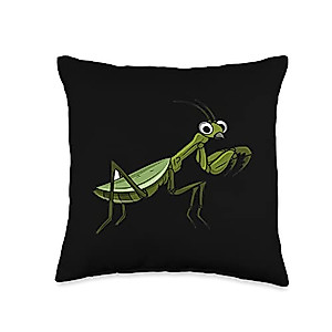 Cute Praying Mantis Lovers Fan Shirts Praying Mantis Shirt Cute Kids Play Throw Pillow, 16x16, Multicolor