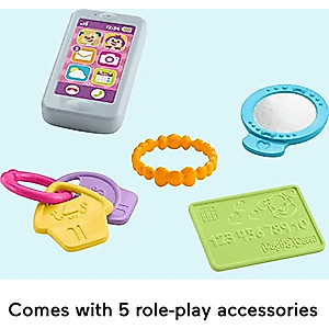 Fisher-Price Laugh & Learn Baby & Toddler Toy My Smart Purse Pretend Dress Up Set With Lights & Learning Songs For Ages 6+ Months