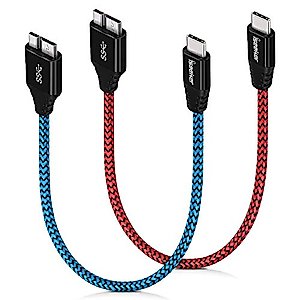 Type C to Micro B Cable, iSeekerKit USB 3.0 USB-C to Micro USB 1Ft Charge & Data Sync Cable Compatible for Samsung Galaxy S5/ Note 3, Toshiba Canvio, WD External Hard Drive