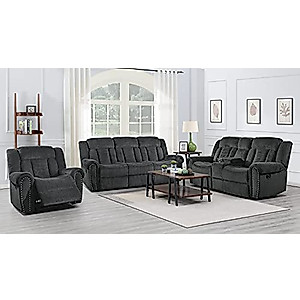 Lexicon Taylor Manual Double Reclining Sofa, Charcoal