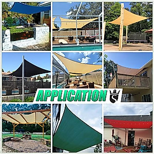 Royal Shade 12' x 18' Cream Rectangle Sun Shade Sail Canopy Outdoor Patio Fabric Screen Awning RTAPR1218 - UPF50+ 95% UV Blockage, Heavy Duty, Water & Air Permeable (We Make Custom Size)