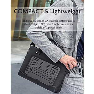 VAWcornic Adjustable Aluminum Laptop Stand, Foldable, Portable, 5 Angles Available, 88lb Weight Capacity, for Desktop and Laptops