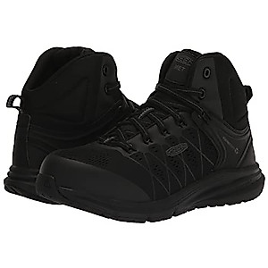 KEEN Utility Women's Vista Energy Mid Height Composite Toe Internal Metatarsal Guard Industrial Work Boots, Black/Raven, 7.5 Wide