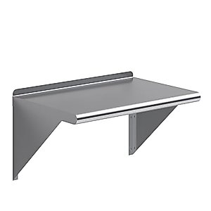 AmGood 24" Long X 16" Deep Stainless Steel Wall Shelf | NSF Certified | Appliance & Equipment Metal Shelving | Kitchen, Restaurant, Garage, Laundry, Utility Room