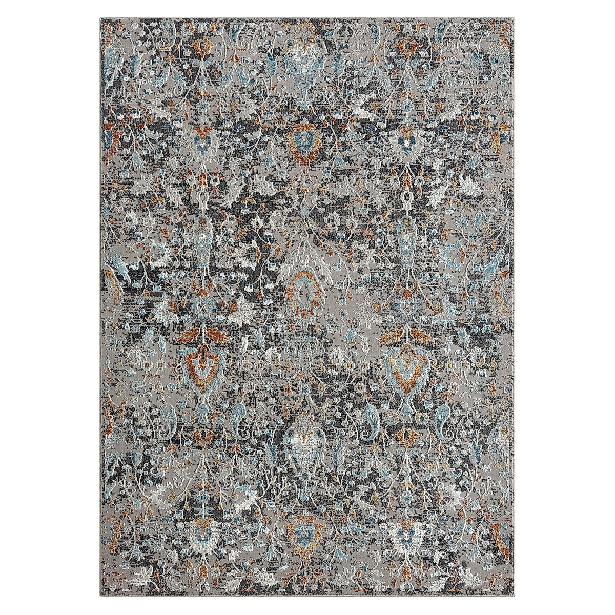 LUXE WEAVERS Vintage Floral Gray Area Rug 8x10 Area Rug