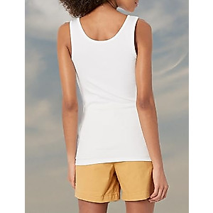 Amazon Essentials Women's Slim-Fit Tank, Pack of 2, White, Medium