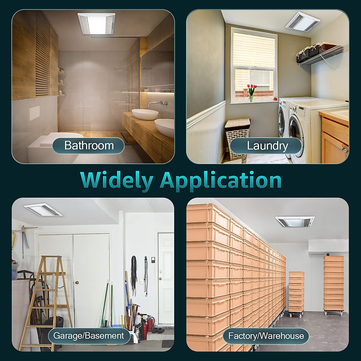 FASDUNT Bathroom Exhaust Fan Ultra Quiet 1.0 Sones Bathroom Ceiling Vent Fan with LED Light 110 CFM Bath Ventilation Fan with Light Combo, Fits for Home Bath Office Hotel 105 sq. ft.