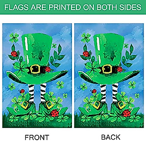 Morigins Shamrock Shower St Patricks Day Flag 28x40 Inch Decorative Green Double Sided Spring House Flag