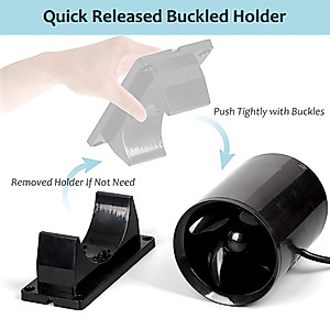 Hose Vary 4 inch Duct Exhaust Fan, Exhaust Intake Fans, ABS Lightweight 2-Speed Inline Fan w/Removable Stand US Cord for Laser Printer Booth, Attic, Kitchen, Garage, Basement (2-Speed)