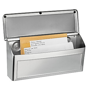 Architectural Mailboxes Venice Stainless Steel Wall Mount Mailbox, 2690PS-10, Stainless Steel, Small Capacity