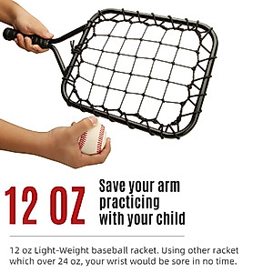 Baseball Fungo Racket, 12 oz Light Weight Pop Fly Trainer Much More Control and Accuracy Baseball Essentials for Parents and Coaches