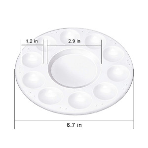 WNATN Paint Tray Palettes, Plastic White Palettes for Kids & Students,Paint Tray for Art Class ,Craft DIY or Have a Birthday Painting Party-8pcs