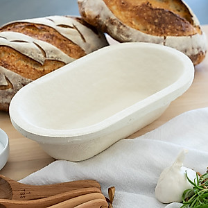 Bulka Oval Banneton Bread Proofing Basket Brotform Spruce Wood Pulp Small Oval 500g - Plane Non-Stick Batard Dough Proving Bowl Boule Container Bread Making Sourdough Artisan Loaves, Made in Germany.