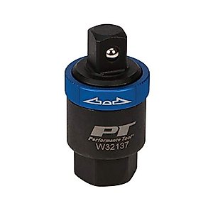 Performance Tool W32137 1/2-Inch Drive Ratcheting Breaker Bar Adapter - Converts Breaker Bar or Sliding T-Handle into Ratchet - Reversible Ratcheting Mechanism with Anodized Switch Collar
