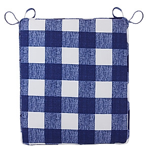 Klear Vu Porch Rocking Chair Cushions Set, Suitable for Living Room Rockers, Stylish Seat and Back Pads Includes Fabric Ties, 20" X 17" X 2, Jurby Blue