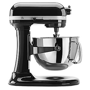 KitchenAid KP26M1XOB 6 Qt. Professional 600 Series Bowl-Lift Stand Mixer - Onyx Black & Fresh Prep Slicer/Shredder Attachment, White