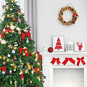 Syhood Christmas Velvet Ribbon with Gold Edge Waterproof Wrapping Velvet Wired Ribbon Decoration for Xmas Wreath Bows Floral Craft Ornaments(3/8 Inch x 60 Yard,Red)