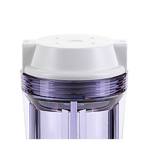 Hydronix HF2-10CLWH38, 10" Clear Housing with White Flat Cap for RO & Filtration Systems, 3/8" Ports