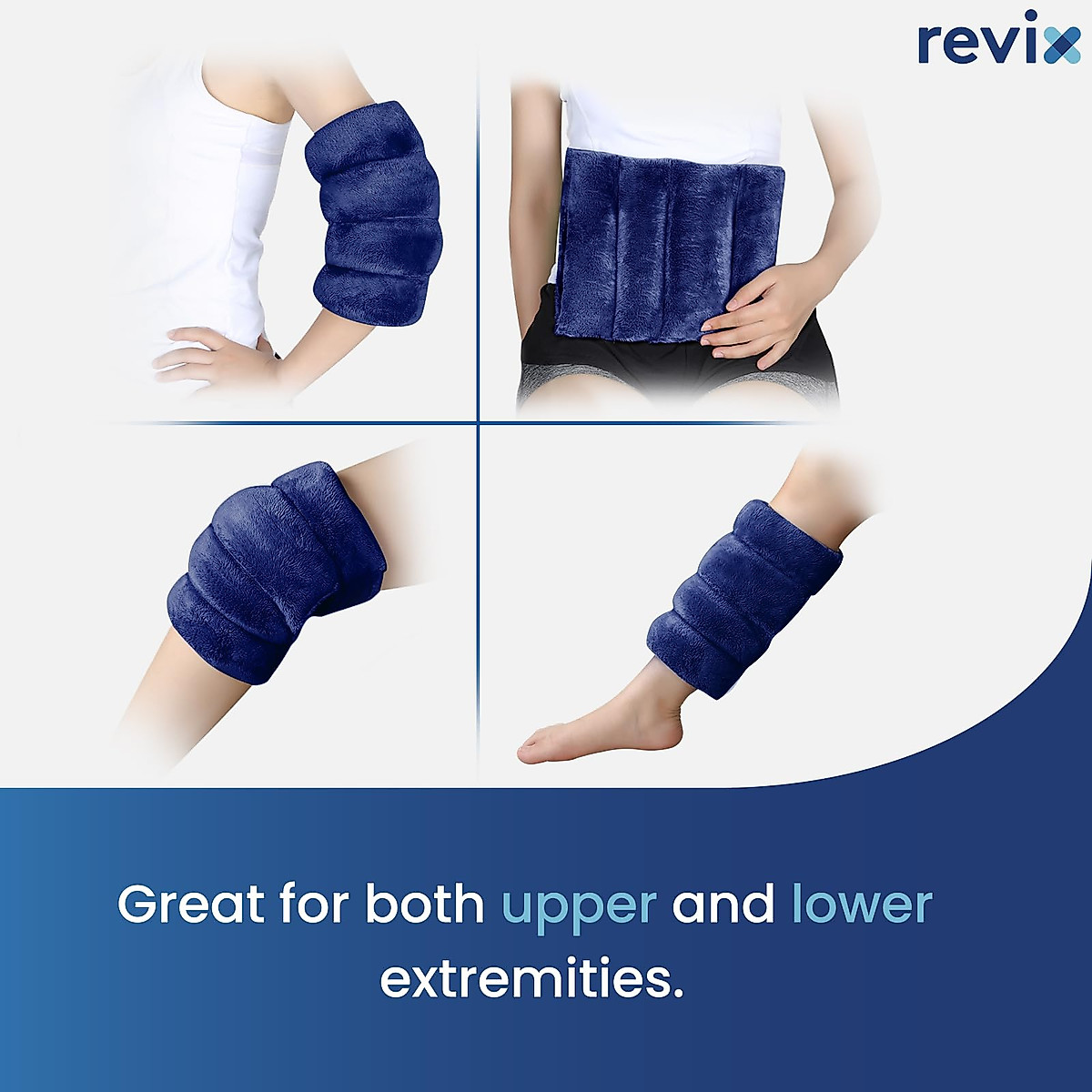 REVIX Microwavable Knee Heating Pad for Knee, Reusable Microwave Heating Pad for Knees, Elbow, Muscle and Joints, Natural Hot and Cold Pack Therapy