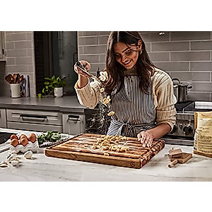 Sonder Los Angeles, XL Thick Teak Wood Cutting Board for Kitchen with Juice Groove, Sorting Compartments, Charcuterie Cheese Board 20x15x1.5 in (Gift Box Included)