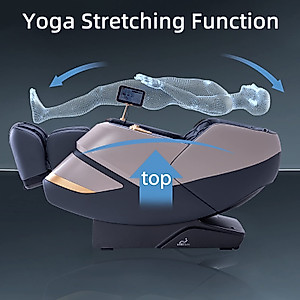 MassaMAX 4D Massage Chair, Full Body Recliner with Zero Gravity, Electric Extendable Footrest, AI Voice Control, Automatic Body Scan, Deep Yoga Stretch, Foot Rollers, and Heat (MT339-Magic Black)