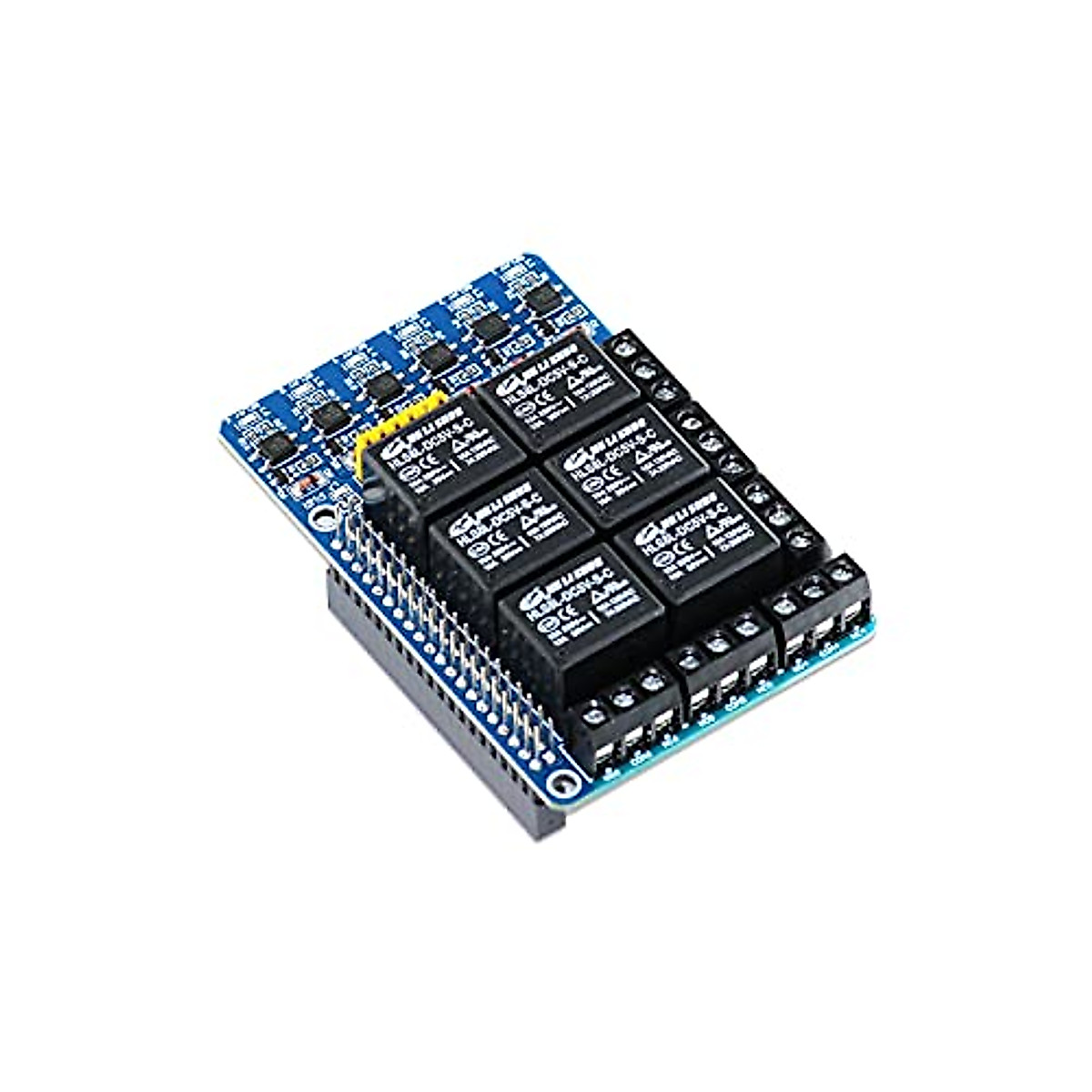 PiRelay 6 Power Relay Module for Raspberry Pi, 6 Channel Relay Shield for Raspberry Pi, Relay HAT Expansion Relay Board for Raspberry Pi 4B/3B+/3B/2B/B+/A+