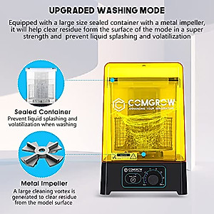 COMGROW Wash and Cure Station with Large Wash Size 6.9x4.9x6.5in and Cure Size 7.1x7.9in, Washing and Curing Station for ELEGOO Mars Series ANYCUBIC Photon Series LCD/SLA/DLP Resin 3D Printer Models