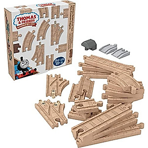 Thomas & Friends Wooden Railway Track Set Expansion Clackety Track Pack, 22 Wood Pieces For Preschool Kids Ages 3+ Years
