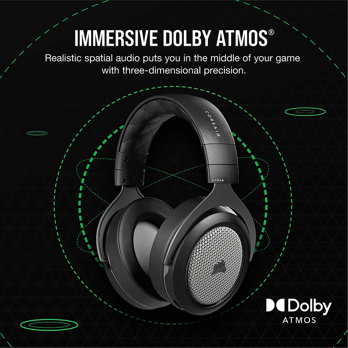 Corsair HS75 XB Wireless Gaming Headset - 20 Hour Battery Life Works w/Xbox Series X| S, Xbox One, PC- Detachable Noise Canceling Microphone- Memory Foam Earcups- 30 Feet of Range
