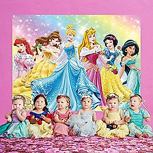 Princess Theme Photography Backdrop Princess Girls Dream Birthday Party Decoration Fantasy Princess Birthday Banner 7x5ft