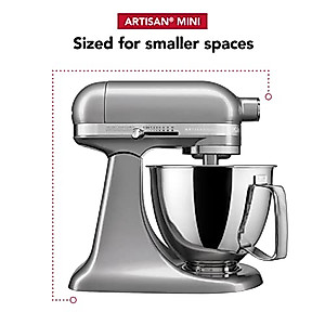 KitchenAid Artisan Mini 3.5 Quart Tilt-Head Stand Mixer - KSM3316X - Contour Silver