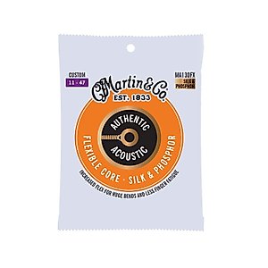 Martin Authentic Acoustic Guitar Strings, Flexible-Core MA130FX 92/8 Phosphor Bronze, (Packaging May Vary)