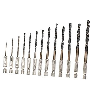 CUBTOL 13pcs 4341 Drill Bit Drill Bit for Metal Carpenter Hole Drill Wood Carving Drill Bits Woodworking Drill Bit Impact Drill Bit Set Metal Drill Bit Small Drill Bit Set Metal Suite
