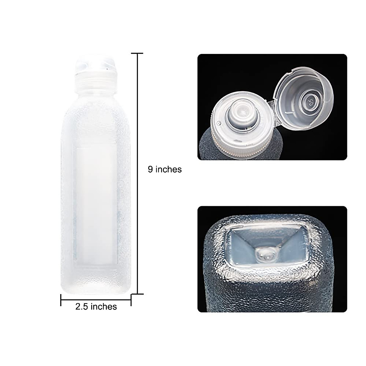 CHENSHUO Plastic Squeeze Bottle, Clear Condiment Squeeze Bottle, With Silicone Valve Non Return Cap,Suitable for Oil, Honey, BBQ Sauce and Condiments,18 OZ Anti Slip Squeeze Bottle,4 Pieces