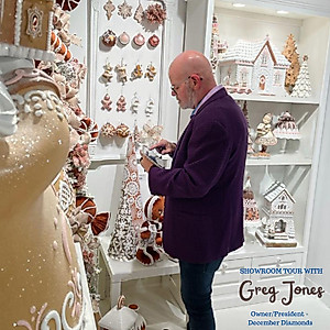 December Diamonds Gingerbread Sweet Shoppe Santa and Mrs. Claus Gingerbread Assortments, Set of 2 Ornaments - Festive Figurines