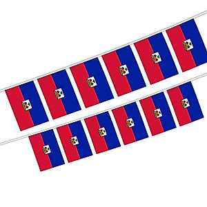 Ckexin Haiti Flags Haitian Small String Pennant Banner Hanging Flags Decorations